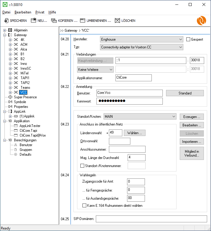 VCC CA - Lokale Konfiguration über appsettings.json und Start